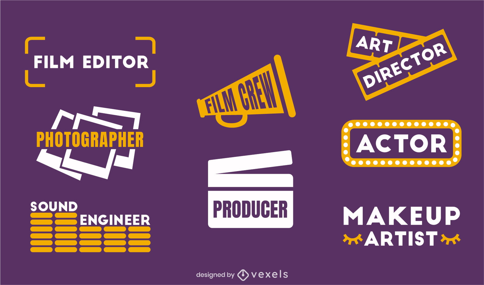 Film Production Quote Lettering Set Vector Download