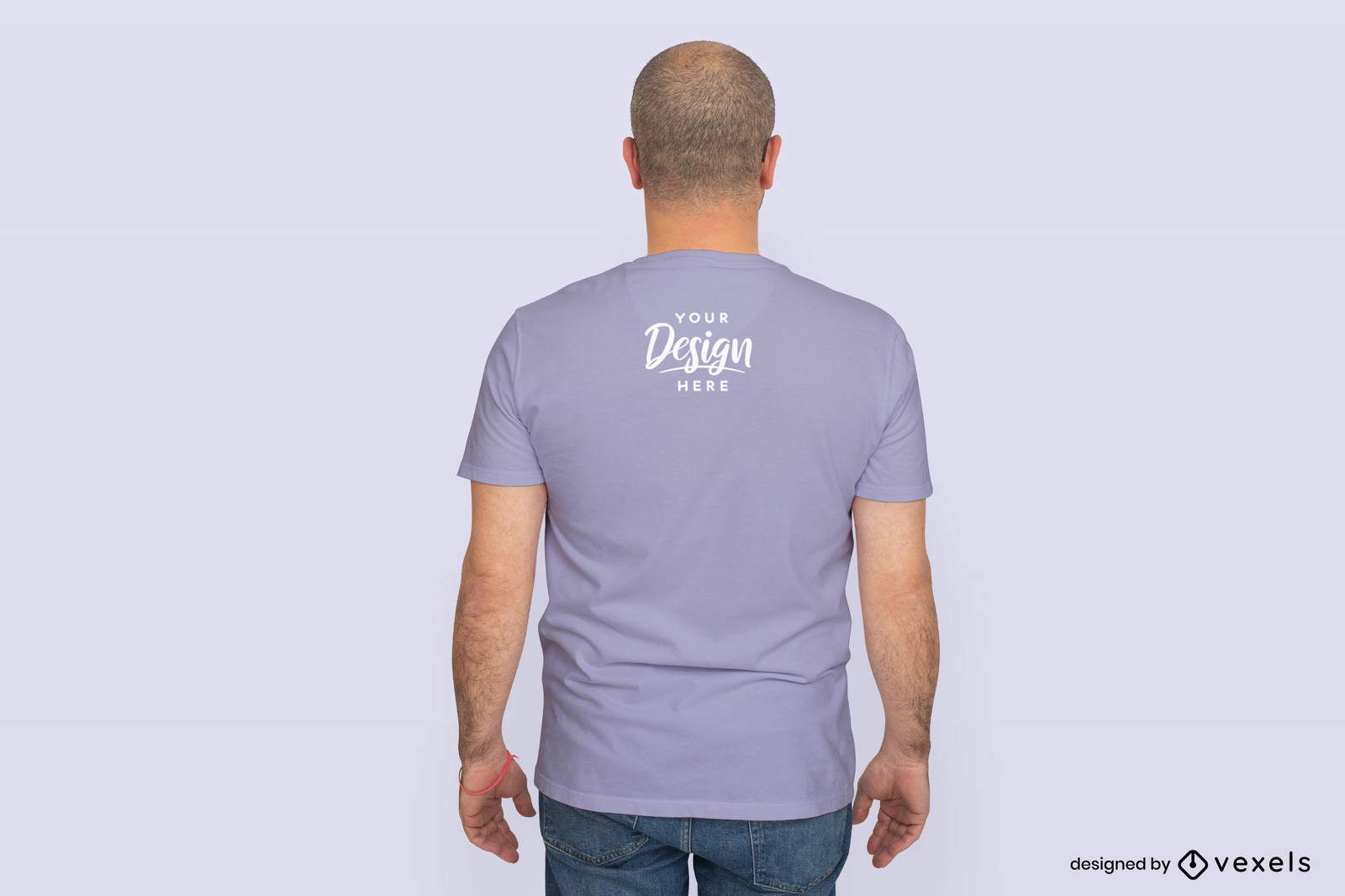 Male Model Back T-shirt Mockup Design PSD Editable Template