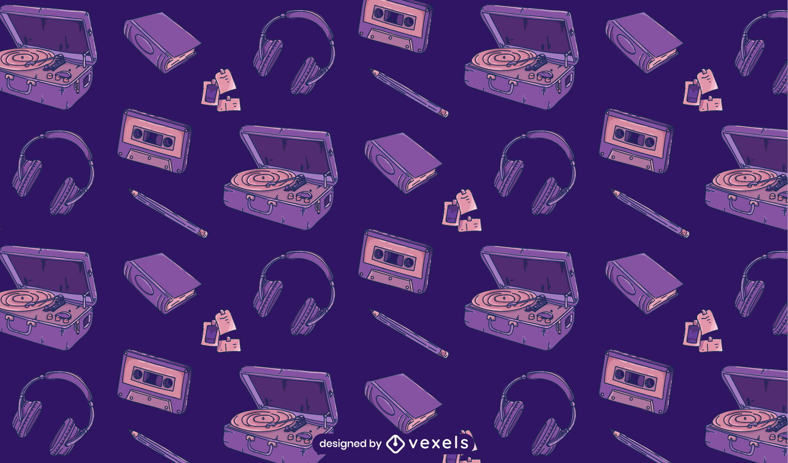 Hobby Lo-fi Objects Pattern Design Vector Download