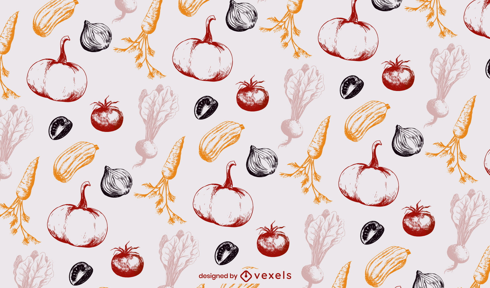 Hand Drawn Vegetables Pattern Design Vector Download