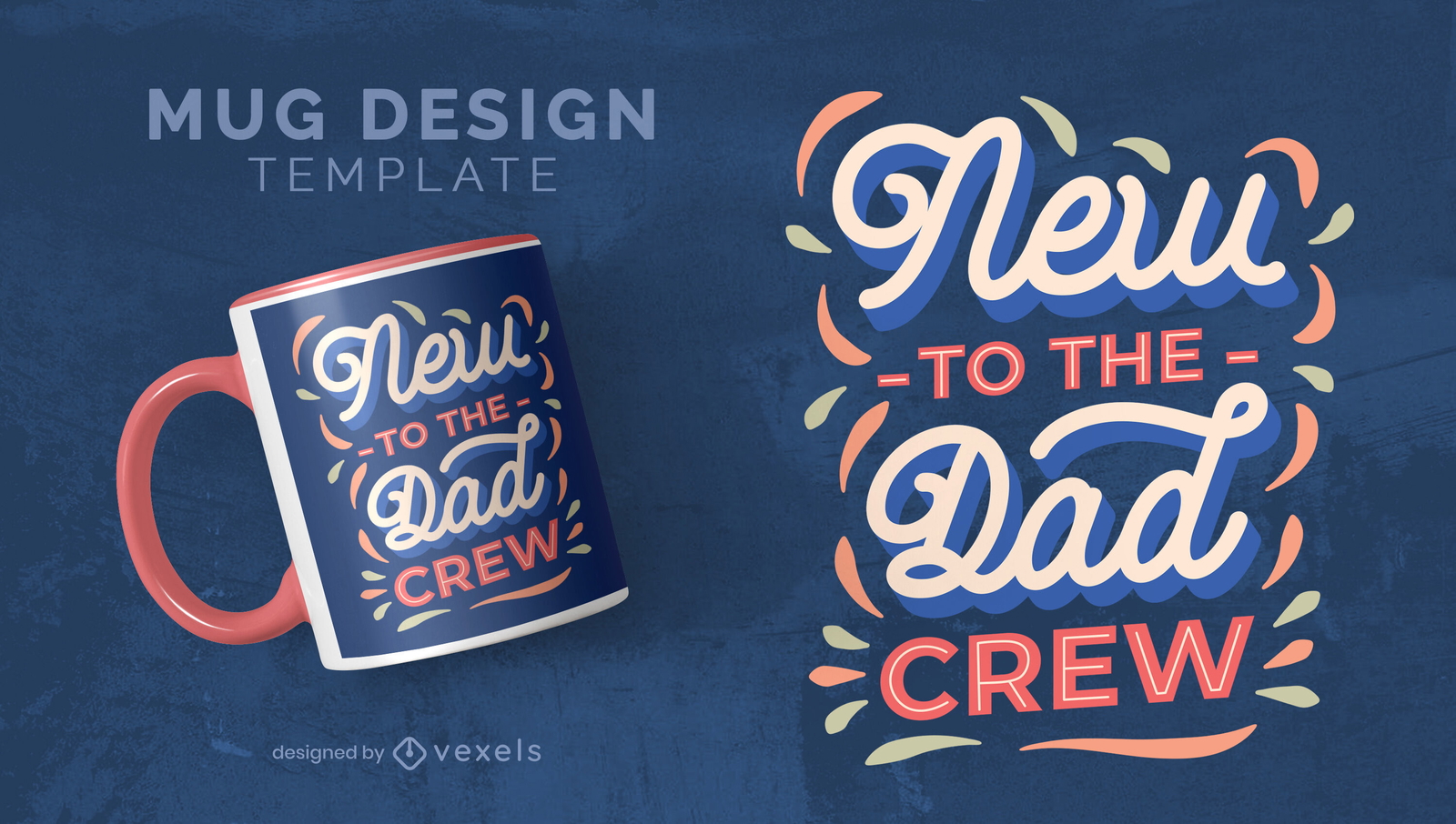 New Dad Lettering Mug Design Vector Download