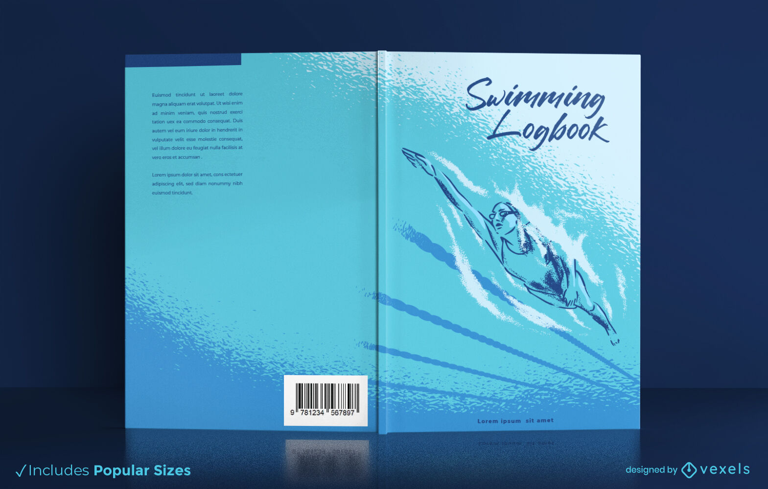 Person Swimming In Sea Book Cover Design Vector Download