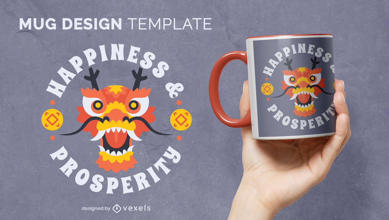 Chinese Dragon Quote Mug Design Vector Download