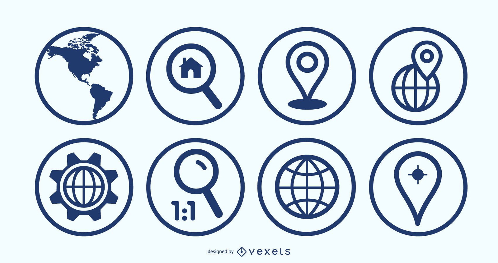 Ben Map Geolocalisation Icon Set PNG & SVG Design For T-Shirts