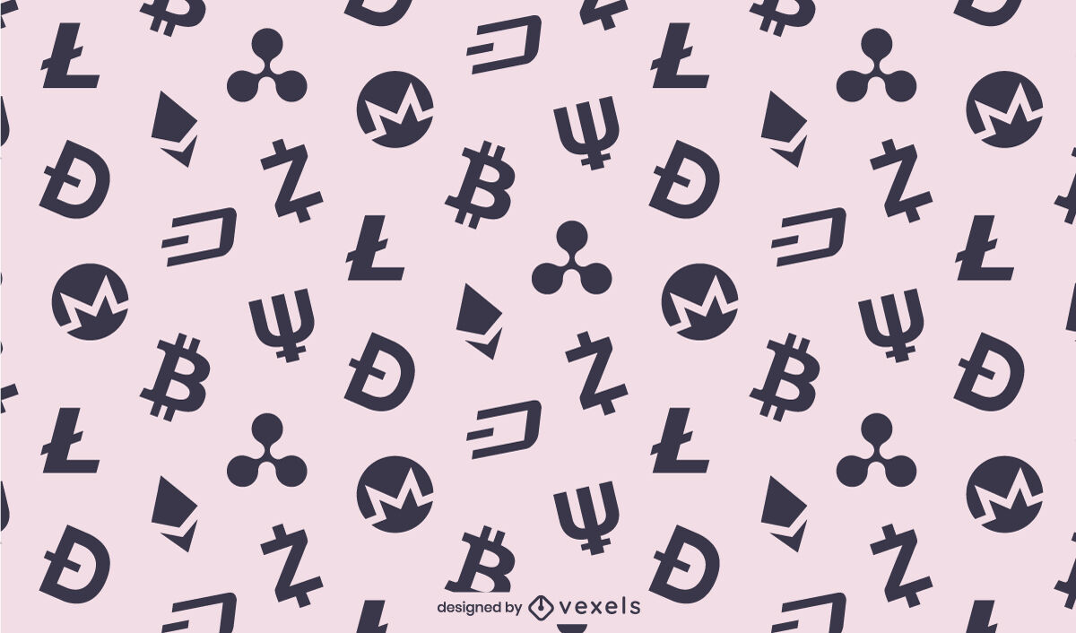 Cryptocurrency Tileable Pattern Design Vector Download