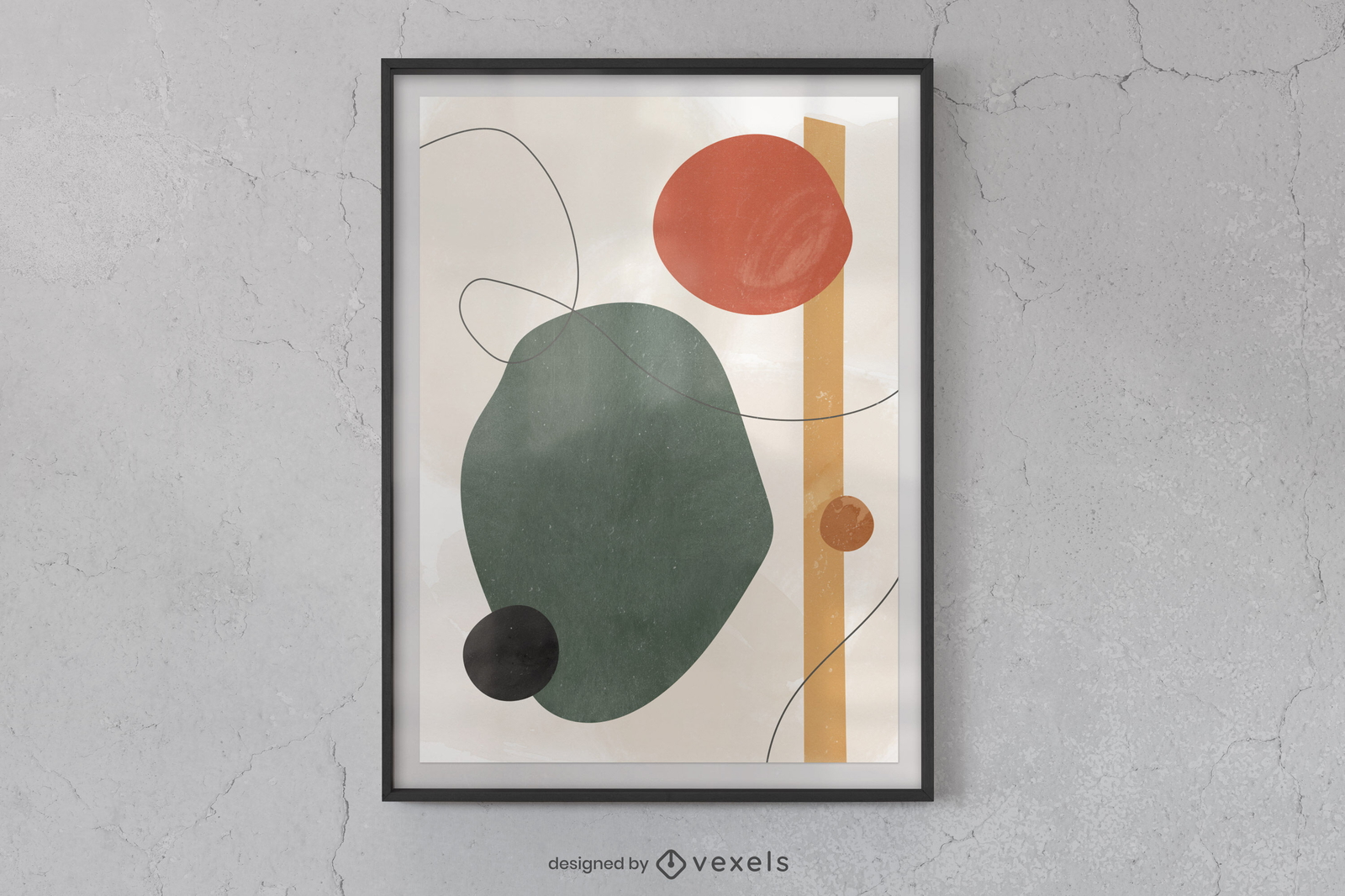 Abstract Shapes Artistic Psd Poster PSD Editable Template