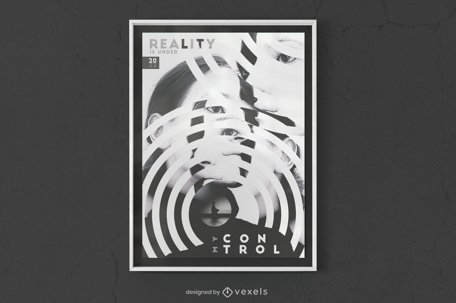 Women Faces Spiral Distortion Poster Psd PSD Editable Template