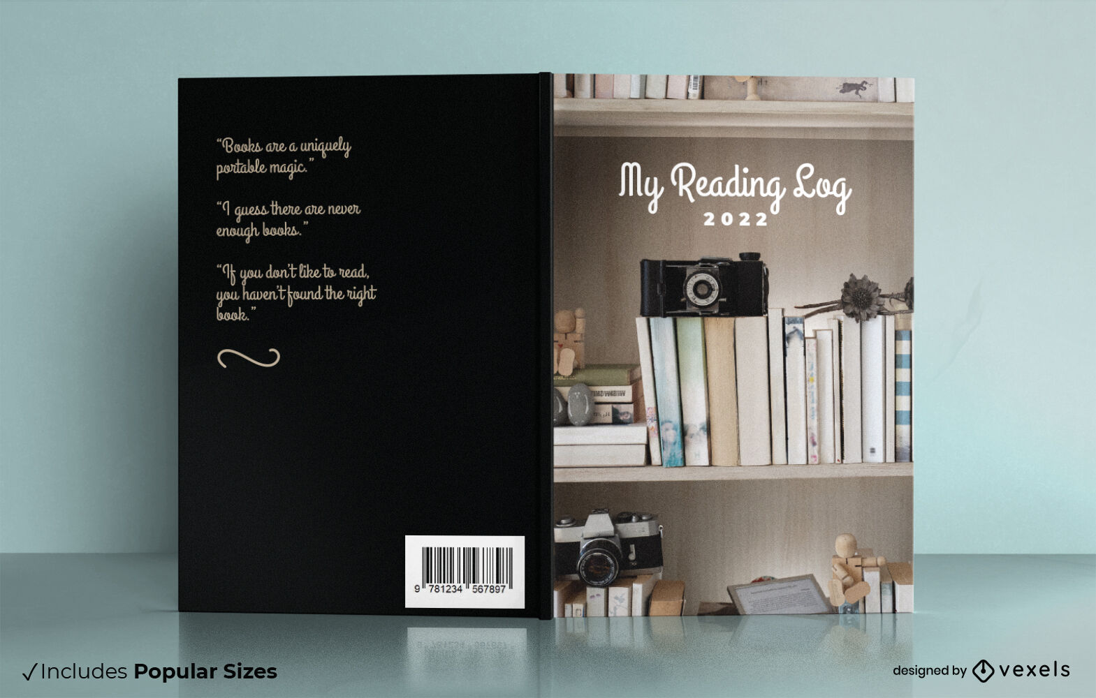 Reading Log Book Cover Design Vector Download