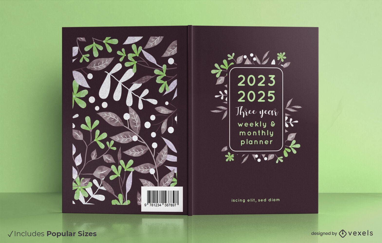Three Year Planner Book Cover Design Vector Download