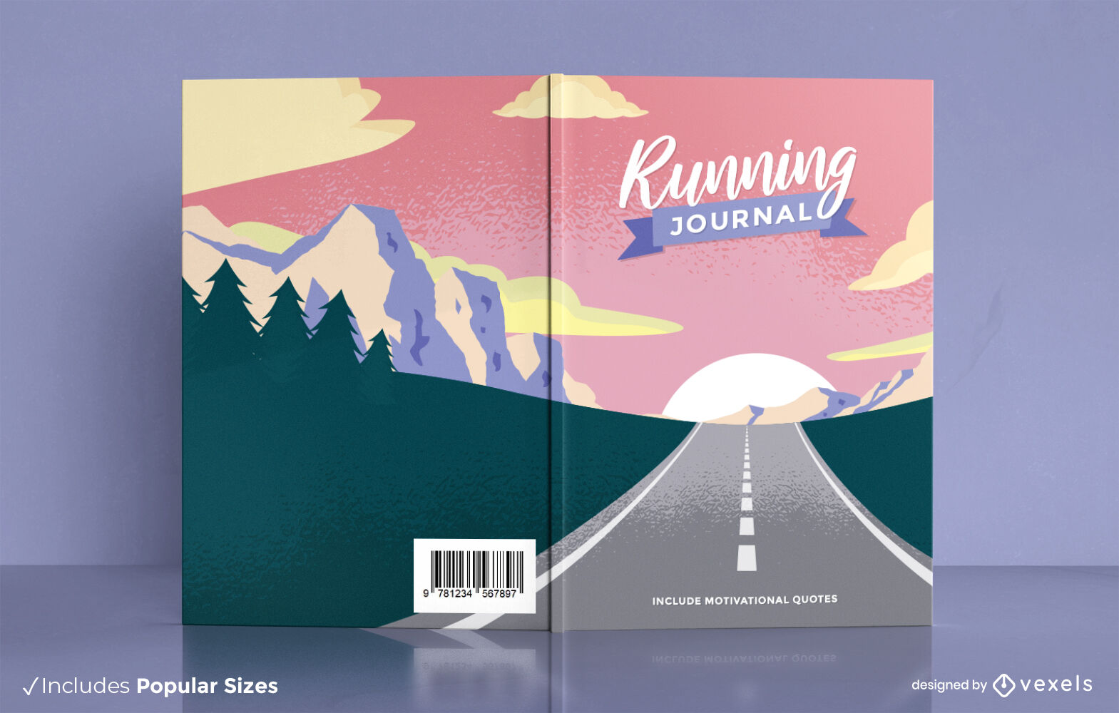 Running Highway Book Cover Design Vector Download