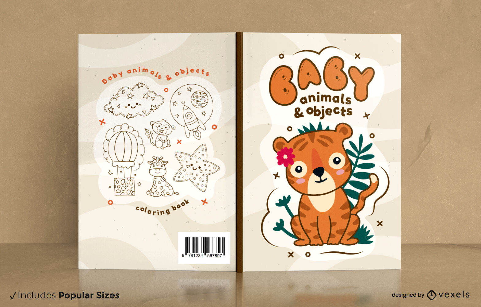 Baby Animals Book Cover Design Vector Download