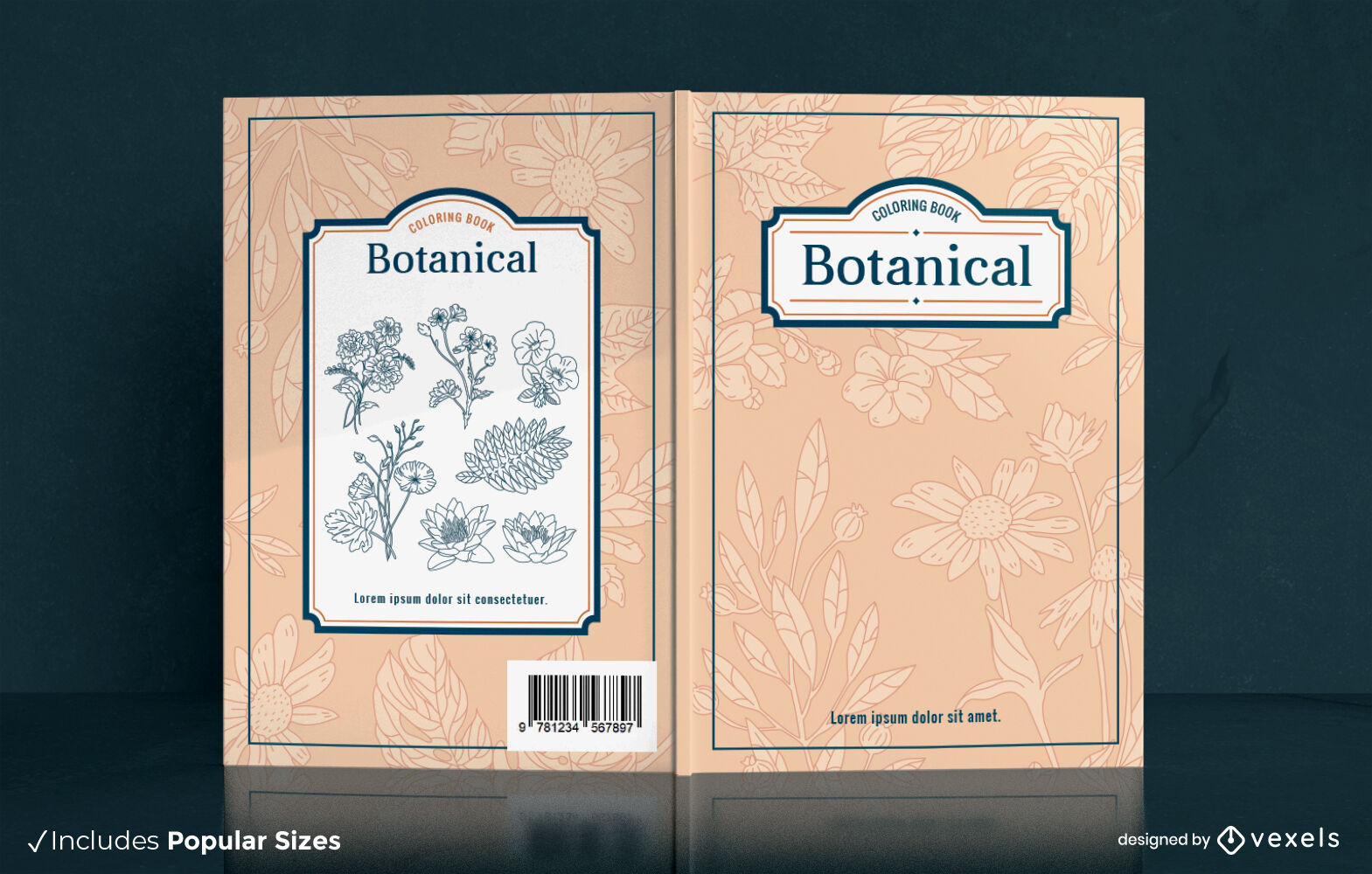 Botanical Flowers Book Cover Design Vector Download