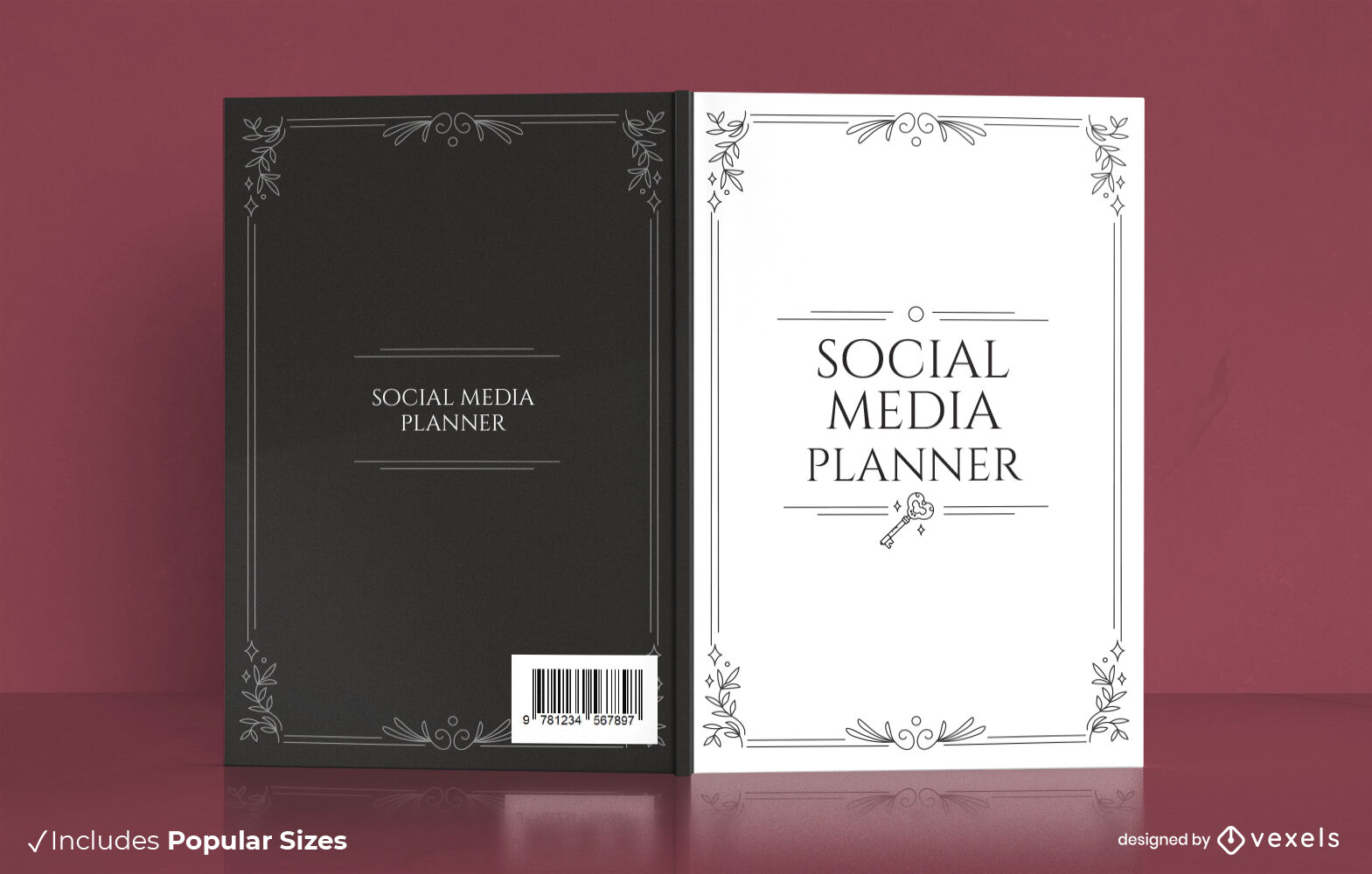 Social Media Planner Book Cover Design Vector Download