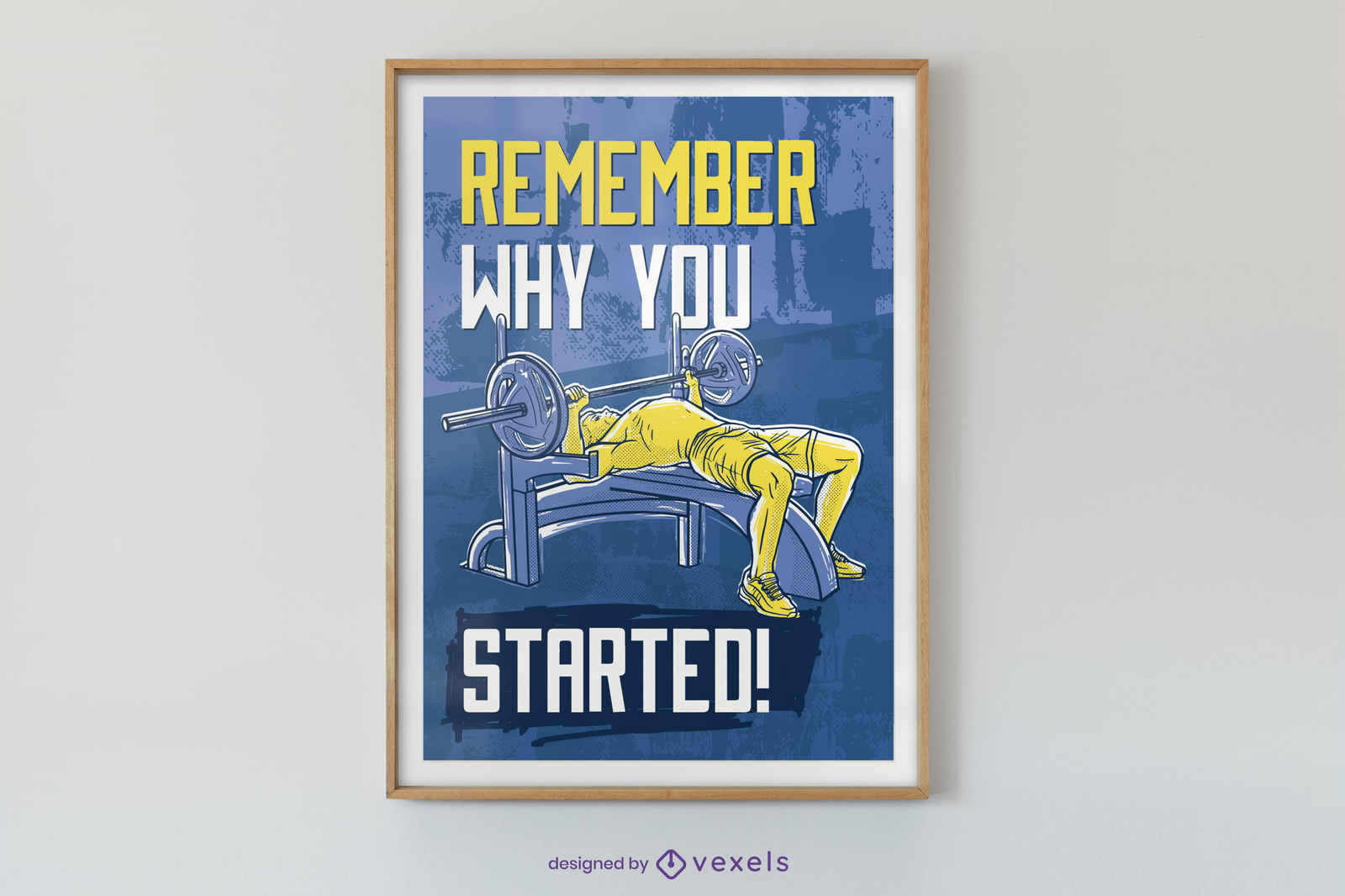 Man Lifting Weights In Gym Poster Design Vector Download