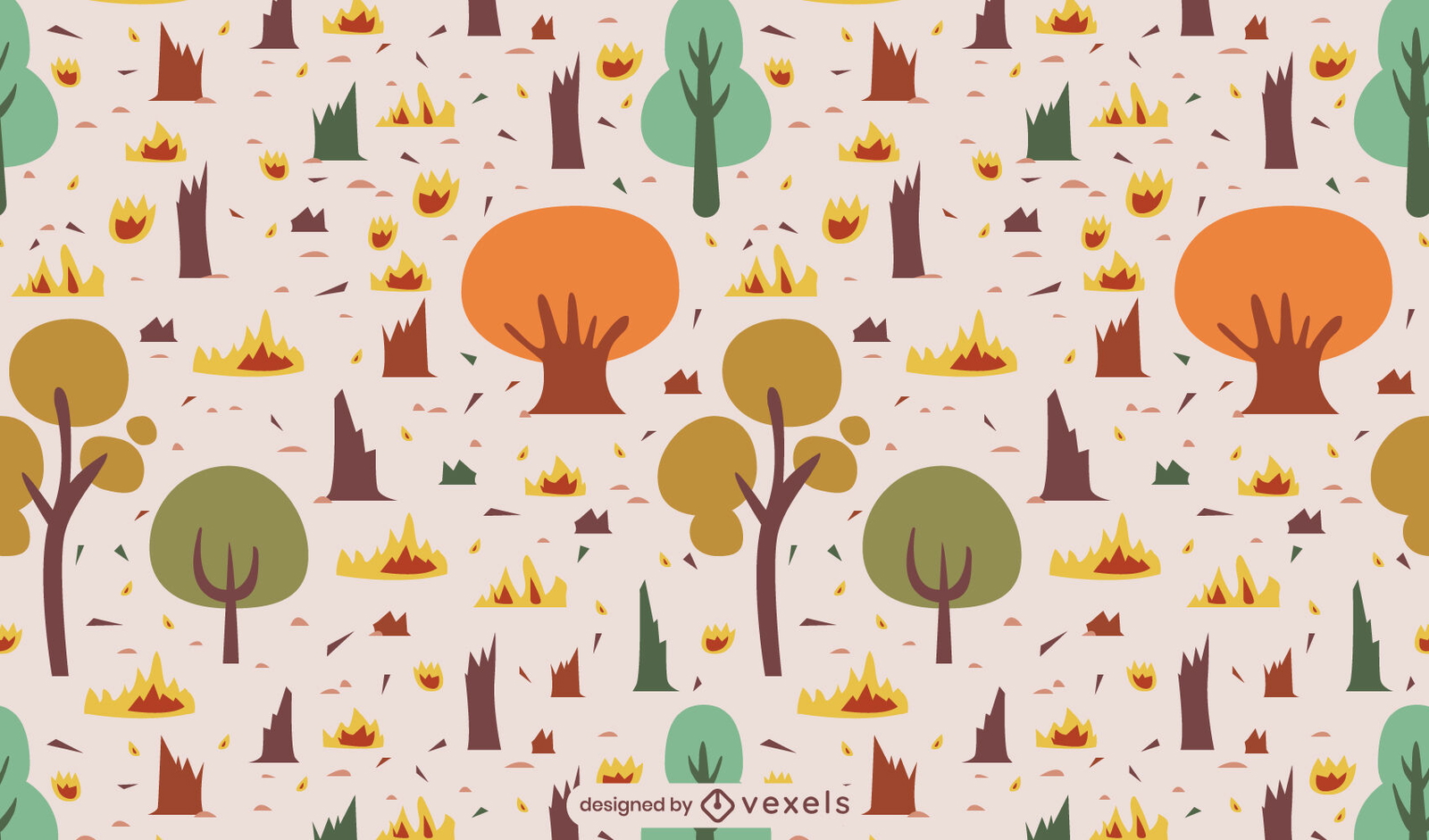 Deforestation Awareness Pattern Design Vector Download