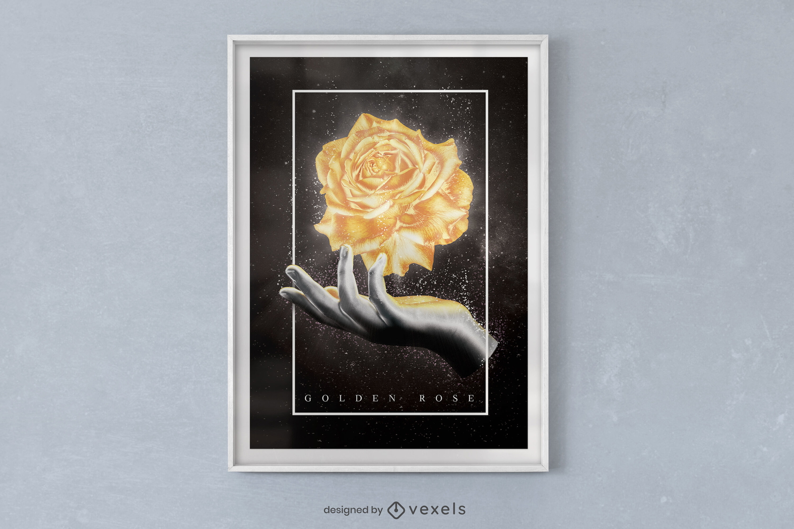 Hand Holding Rose Flower Poster Psd PSD Editable Template