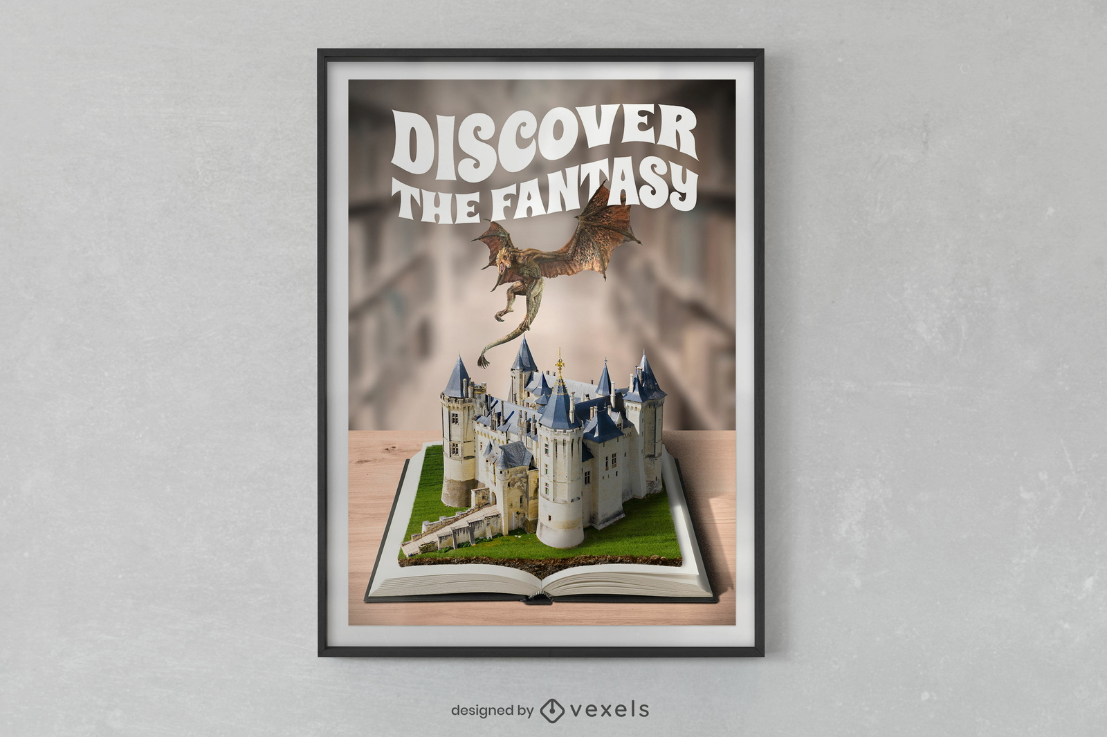 Fantasy Book Poster Design PSD Editable Template