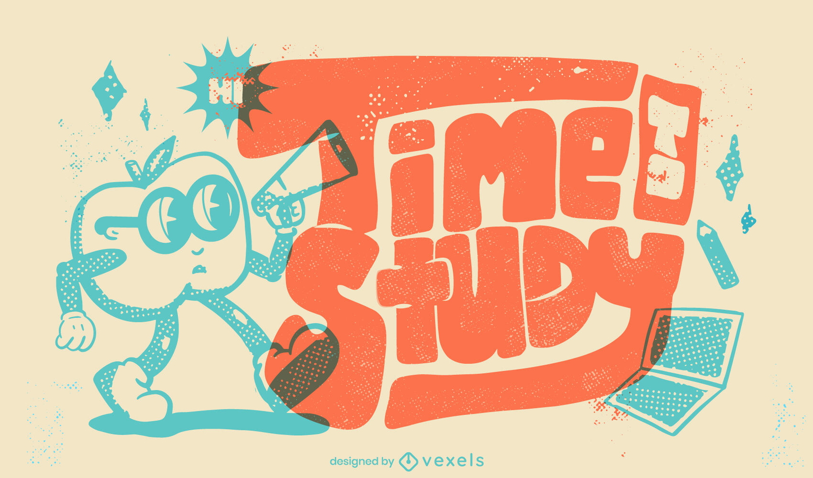 Time To Study School Lettering Vector Download