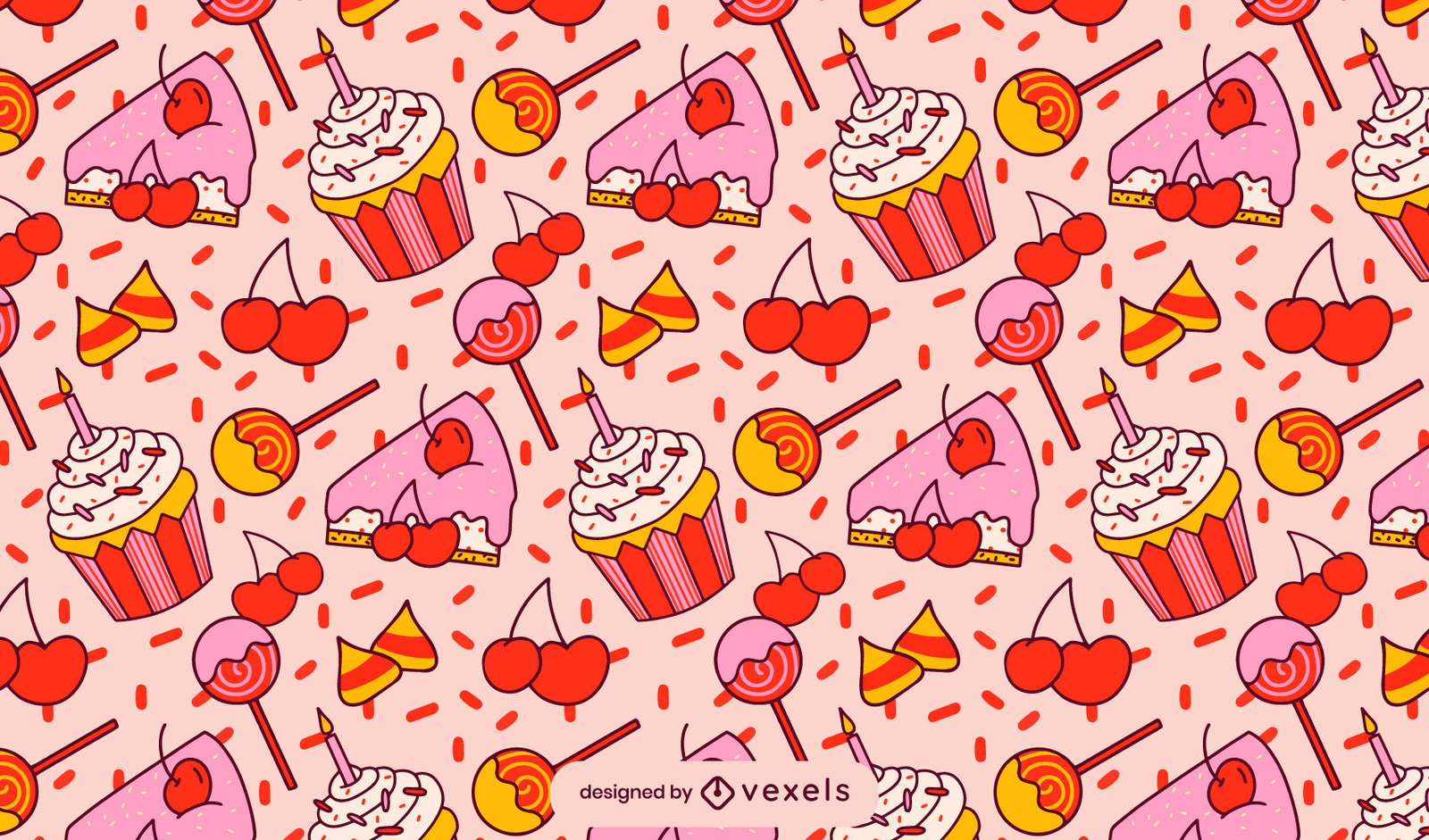 Sweets Food Pattern Design Vector Download