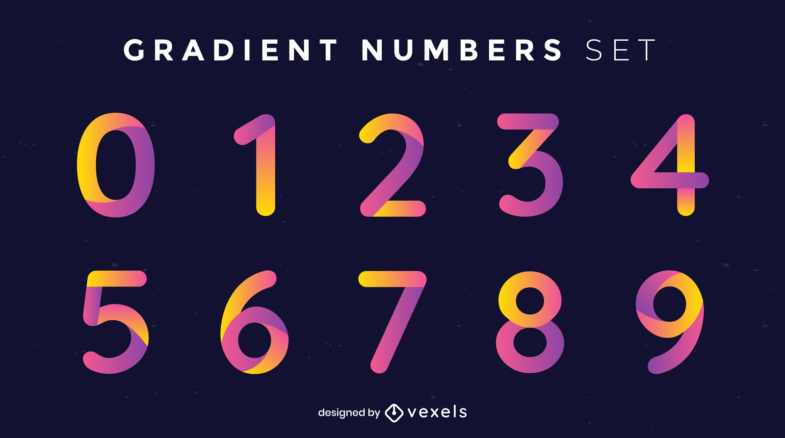 Gradient Numbers Set Vector Download