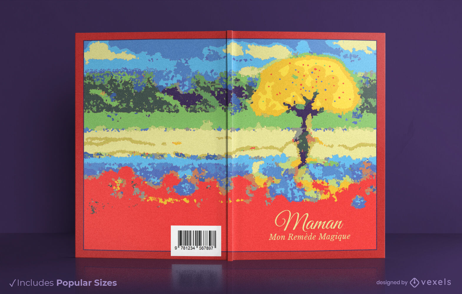 Tree In Field Nature Book Cover Design Vector Download