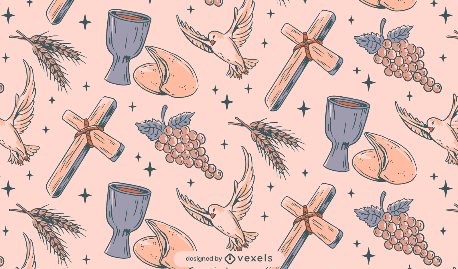Holy Communion Pattern Design Vector Download