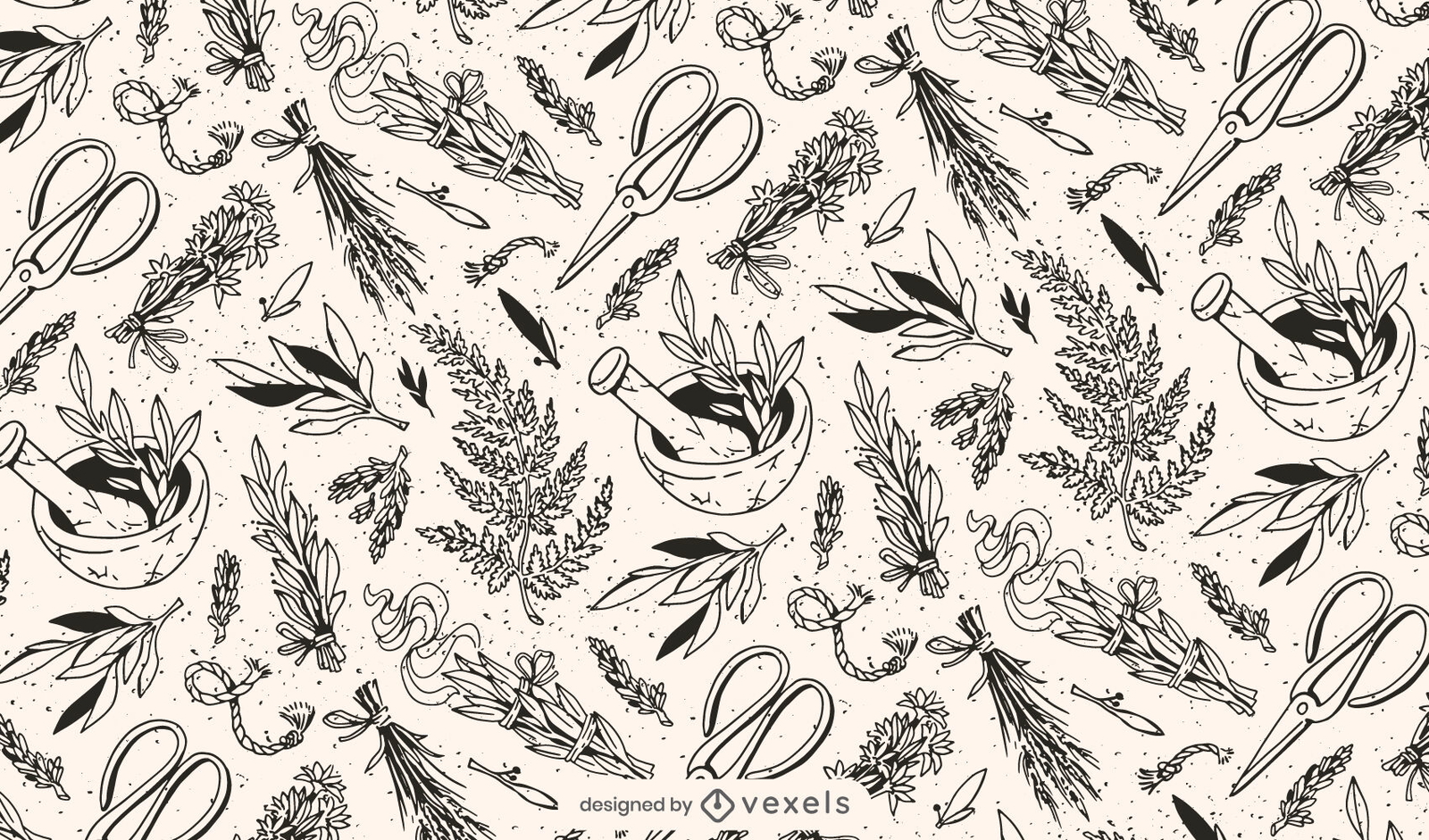 Modern Witch Elements Hand Drawn Pattern Design Vector Download