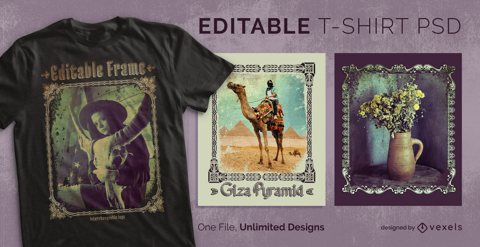 Editable Frames Photographic Scalable T-shirt Psd PSD Editable Template