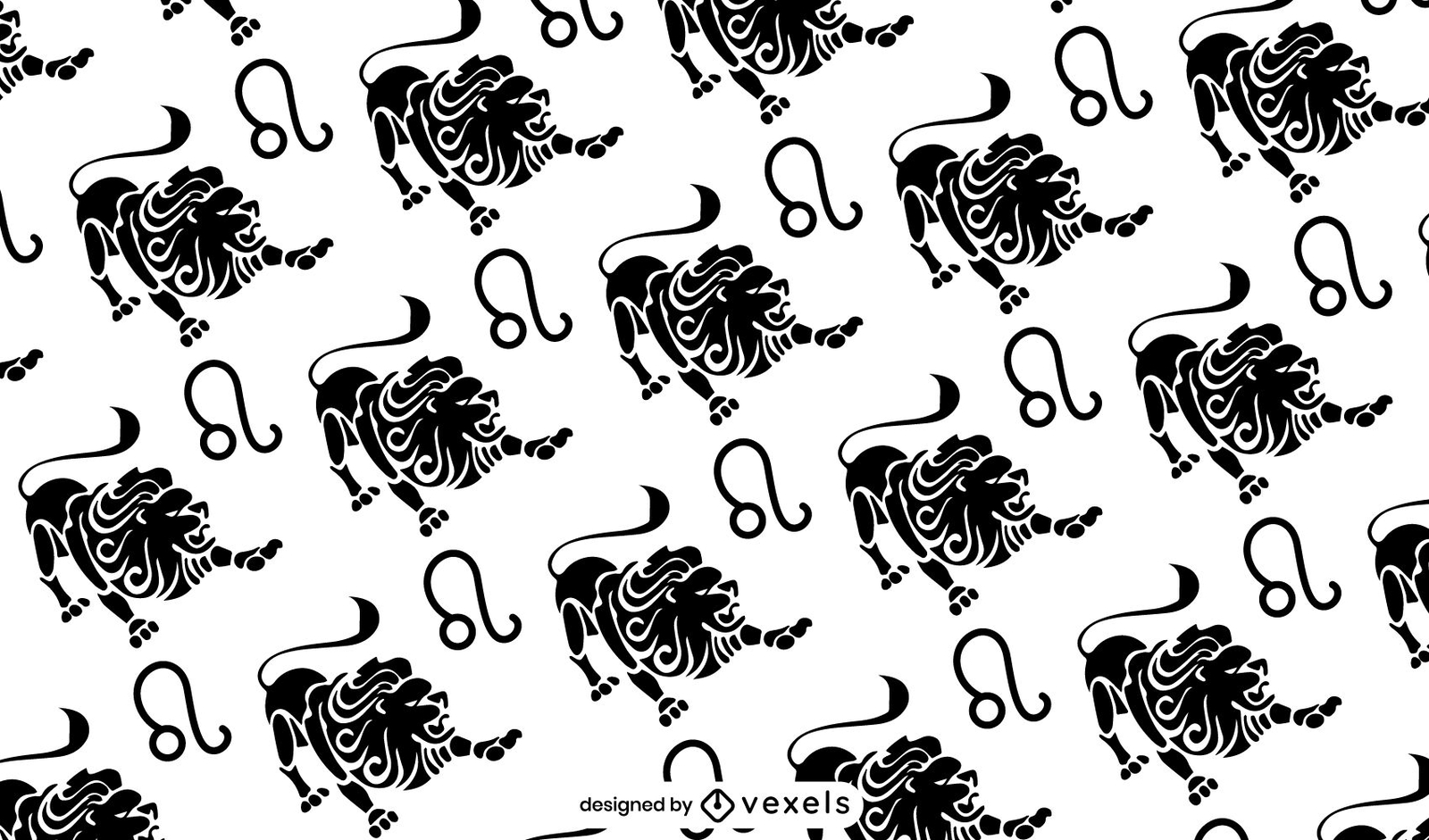 Leo Lion Pattern Design Vector Download