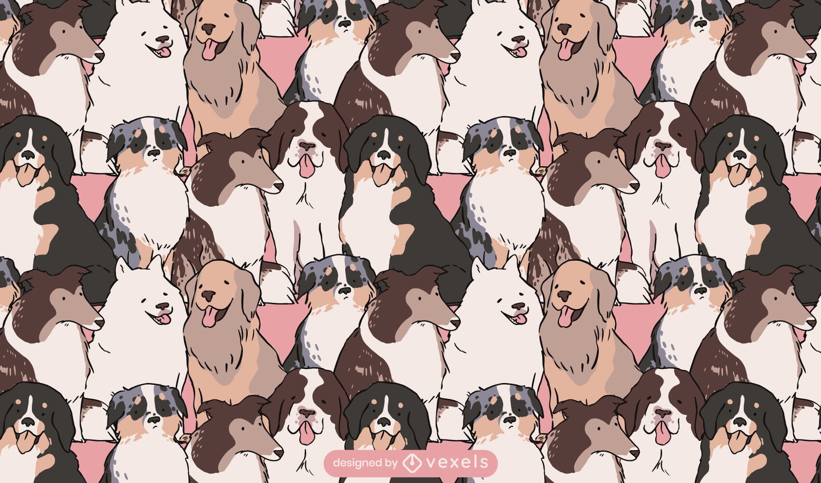 Cute Dog Pet Animals Pattern Design Vector Download