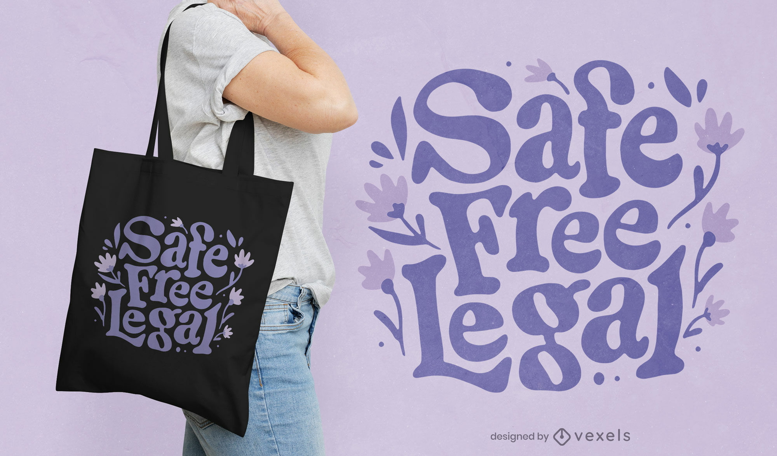 Abortion Feminist Lettering Tote Bag Design Vector Download