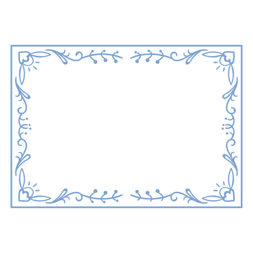 Marco Rectangular Png Azul