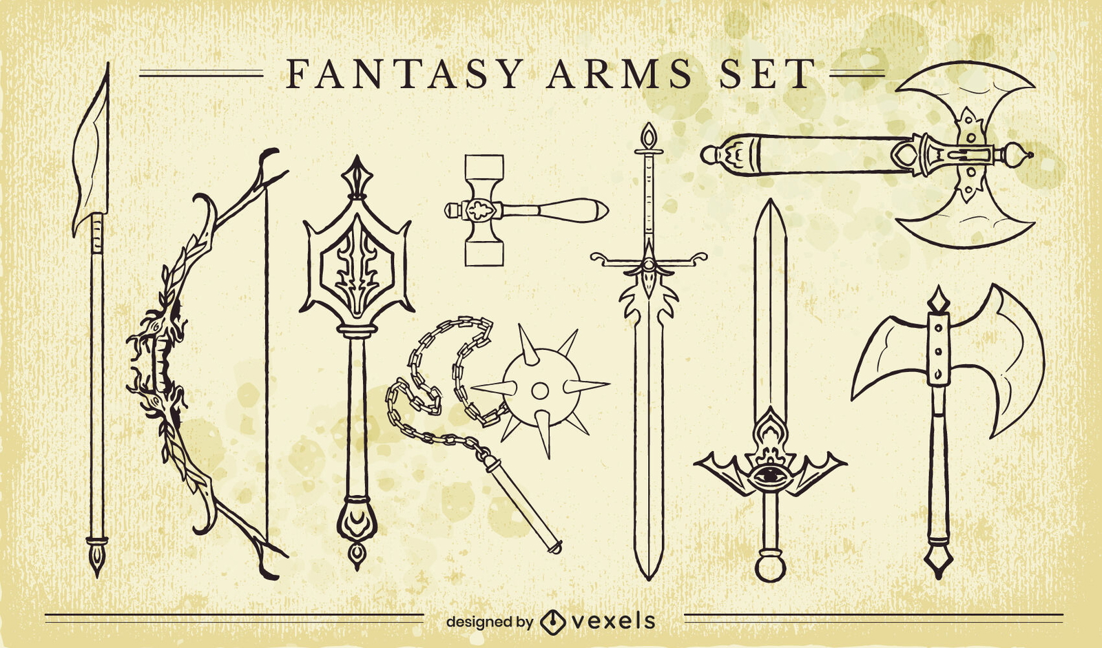 Fantasy Arms Set Vector Download