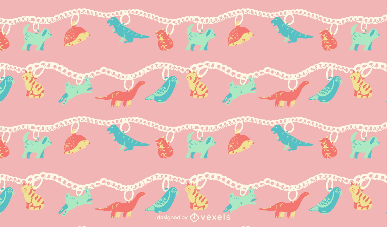 Charm Bracelets With Animals Pattern Design Vector Download