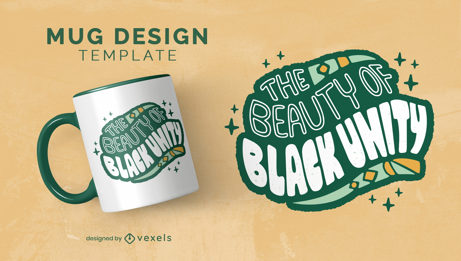 Black Unity Mug Design Vector Download