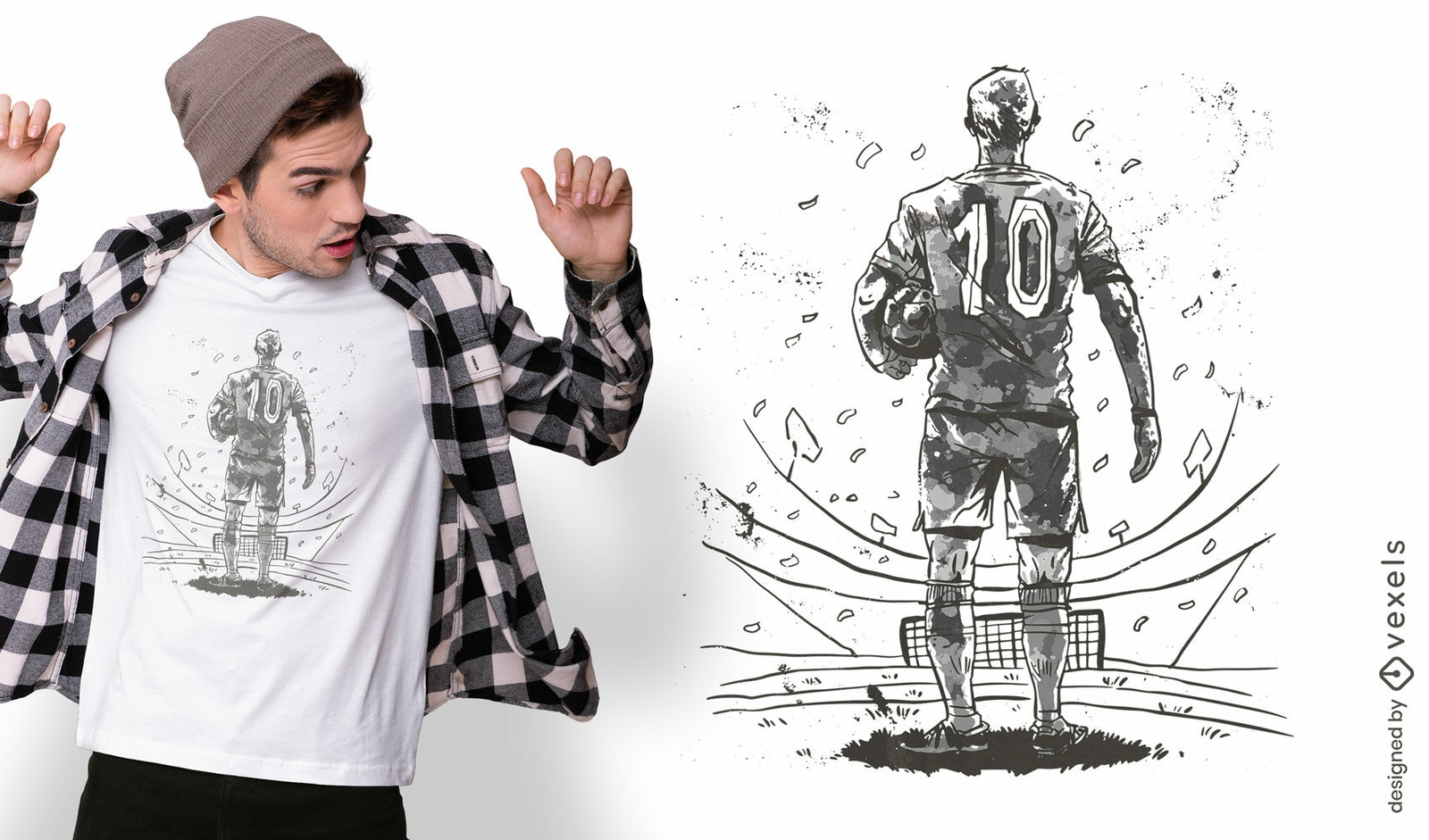 Soccer Player Standing Drawing