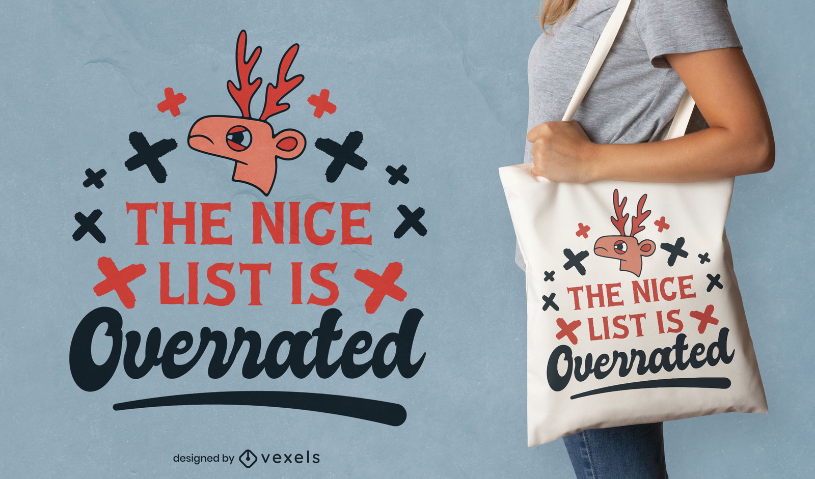 Nice List Is Overrated Tote Bag Design Vector Download