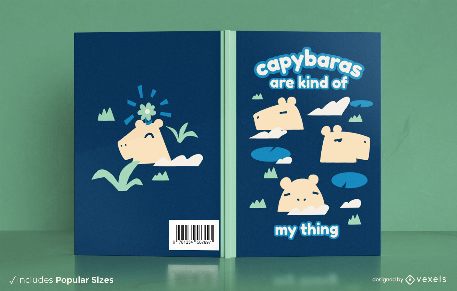 Capybaras Book Cover Design Vector Download