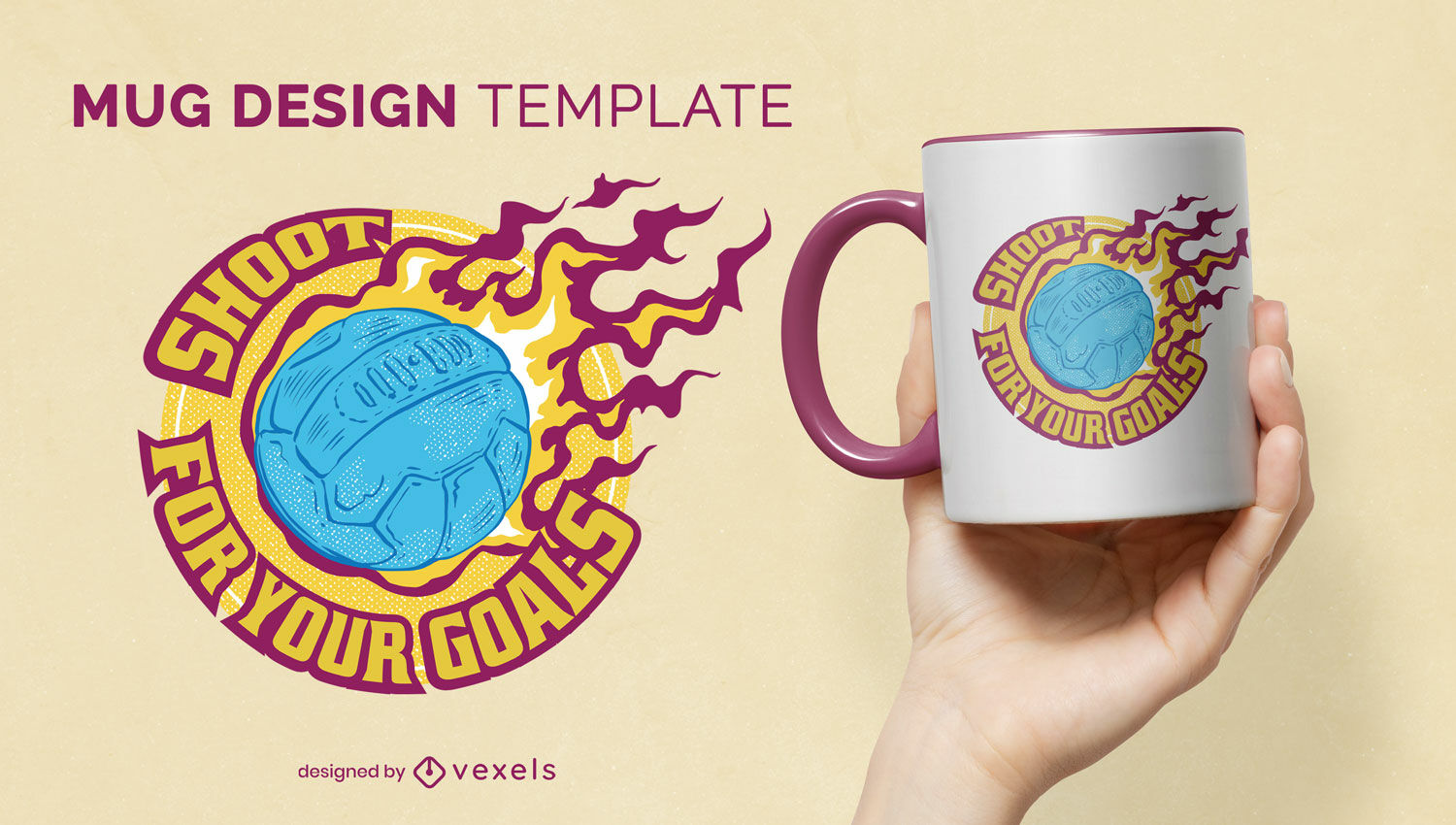 Soccer Goals Ball Mug Design Vector Download