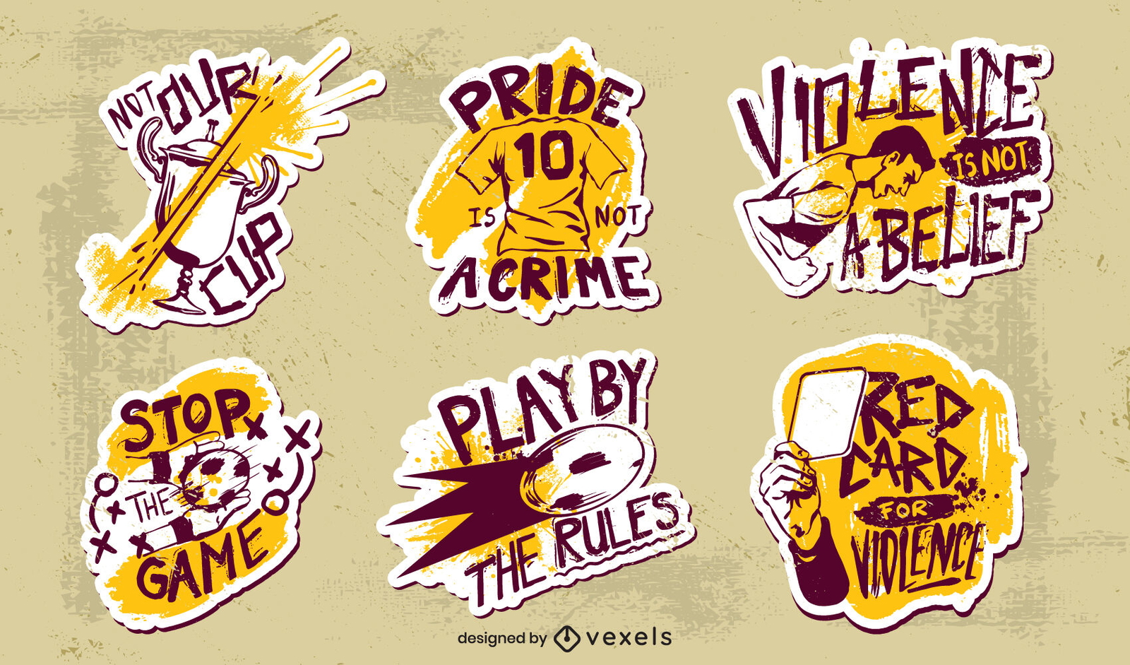 Qatar Soccer Issues Stickers Set Vector Download