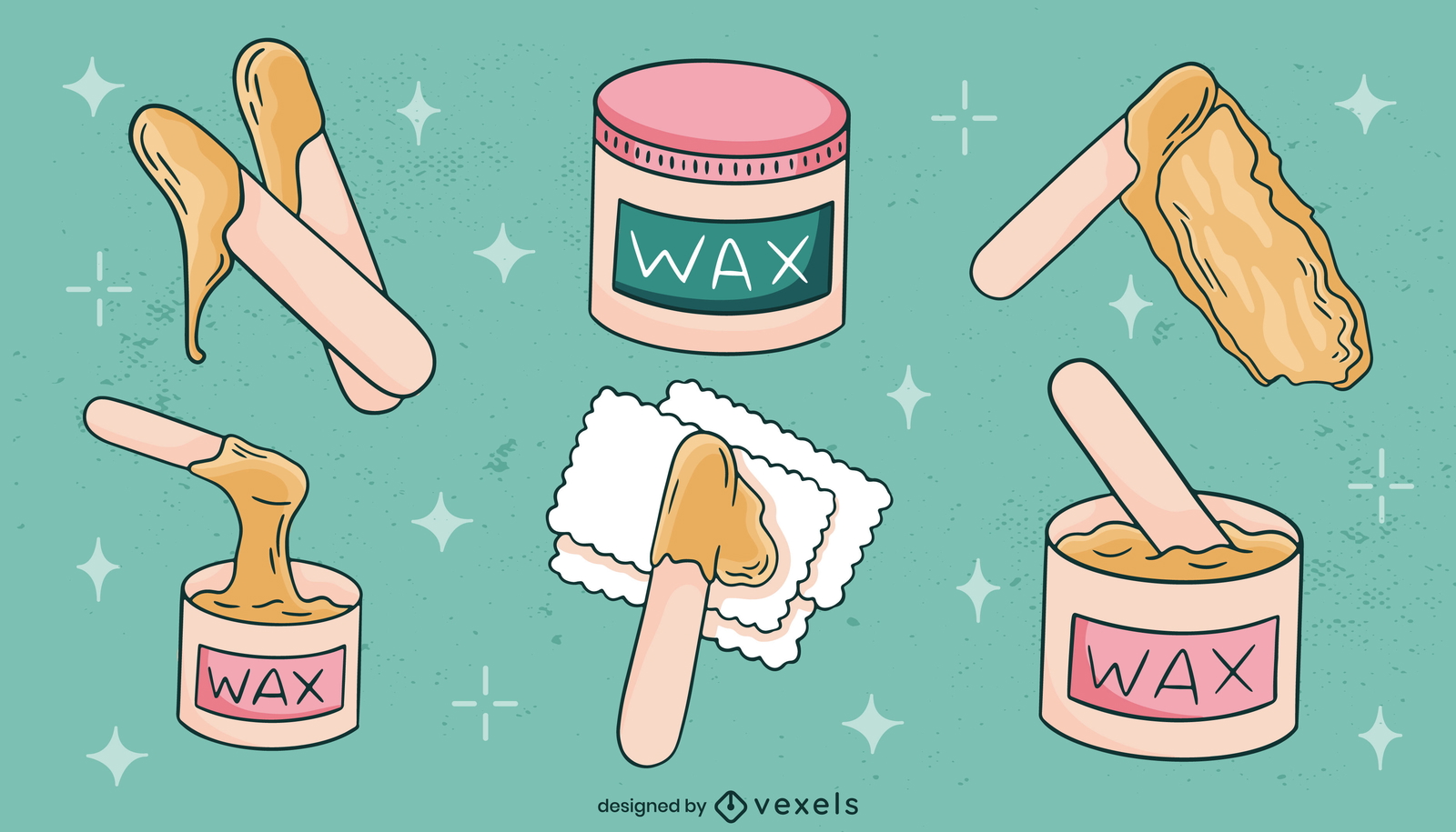 Waxing Elements Set Vector Download