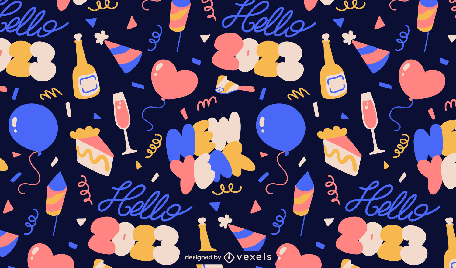 New Year Holiday Party Pattern Design Vector Download