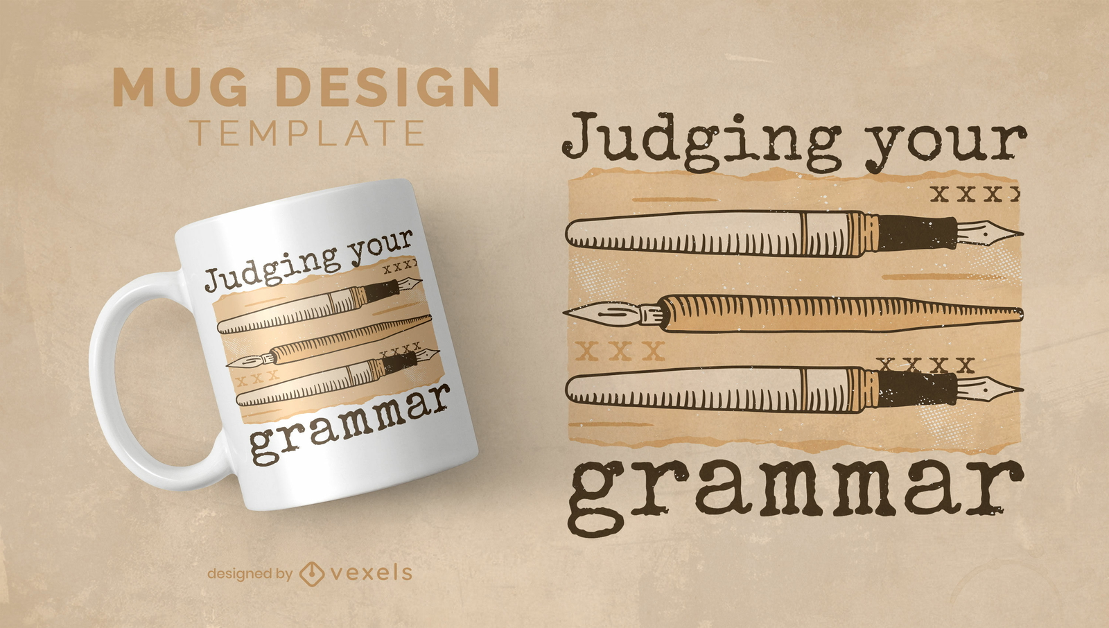 Pens For Creative Writing Mug Design Vector Download