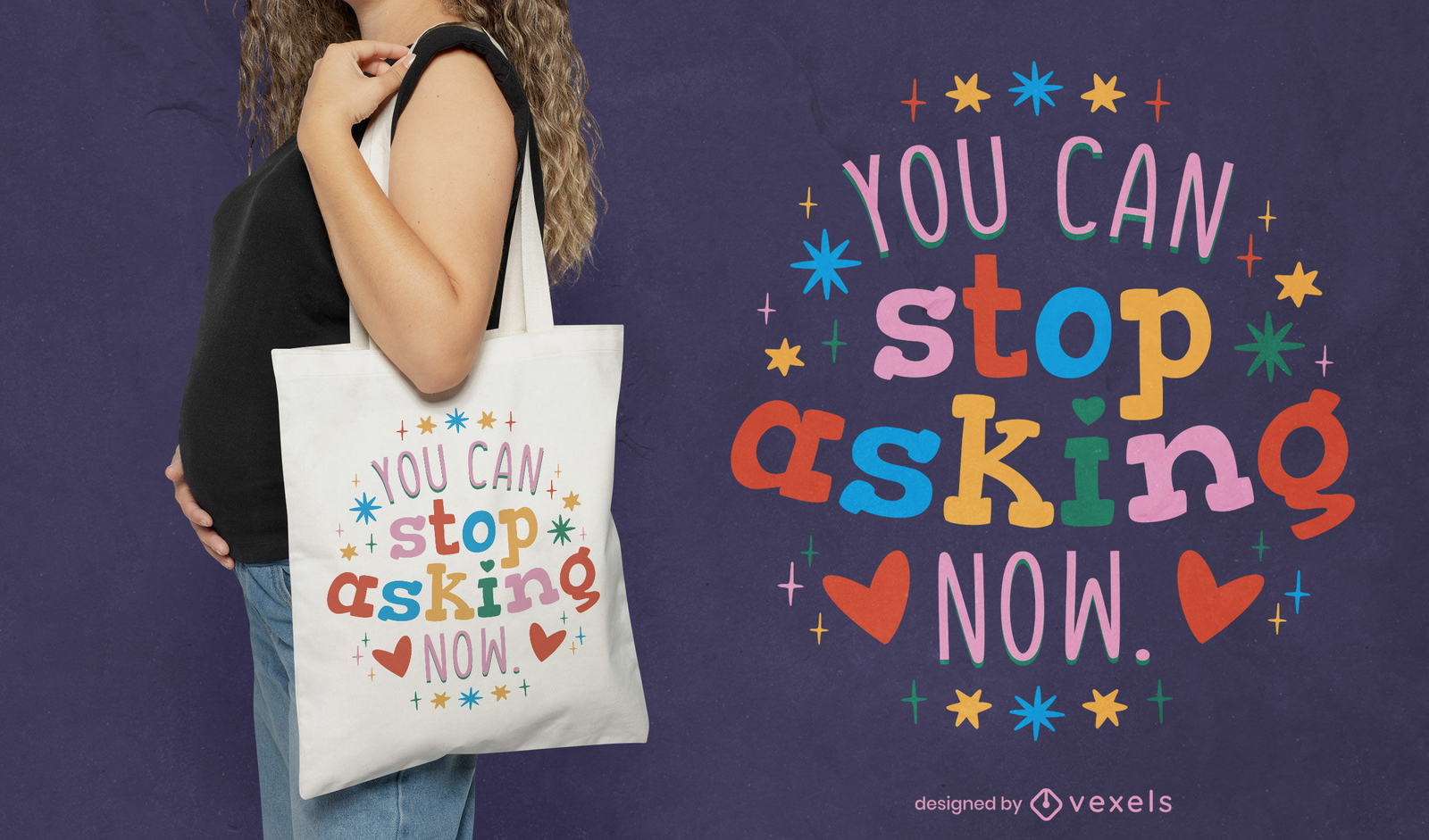 Stop Asking Tote Bag Design Vector Download
