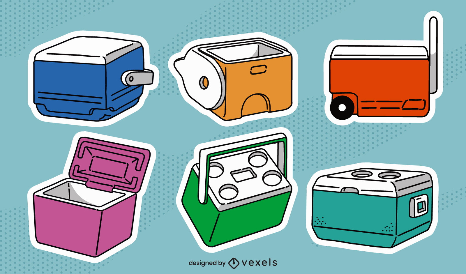 Ice Coolers Set Vector Download