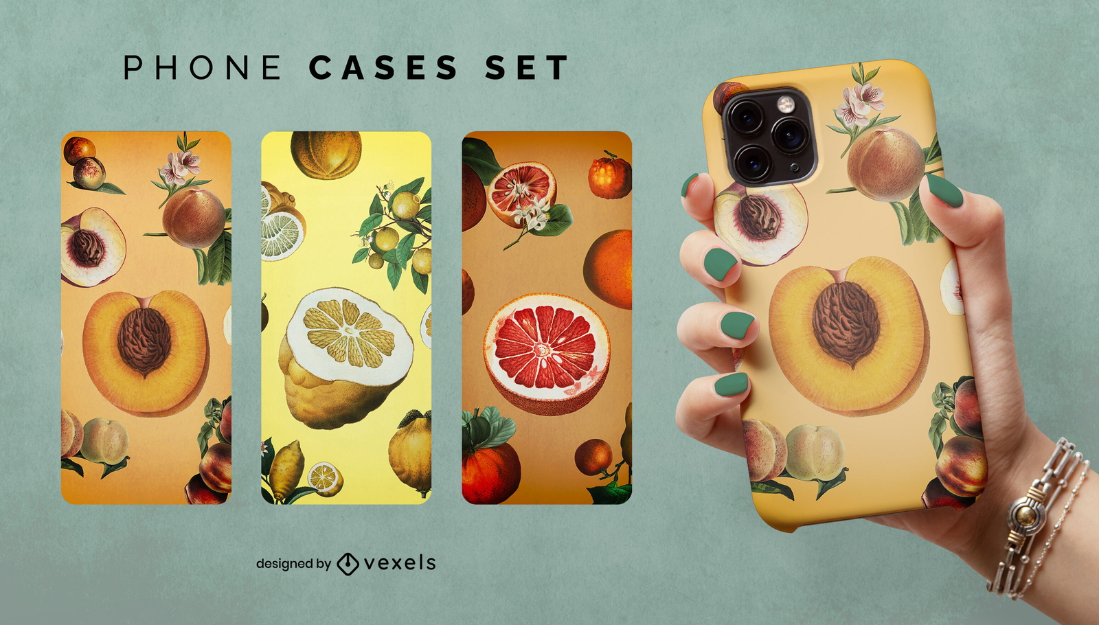 Multi Fruit Phone Case Set PSD Editable Template
