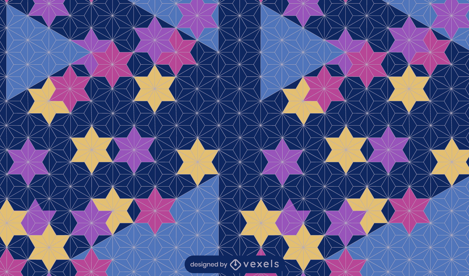 Geometric Shapes And Stars Pattern Design Vector Download