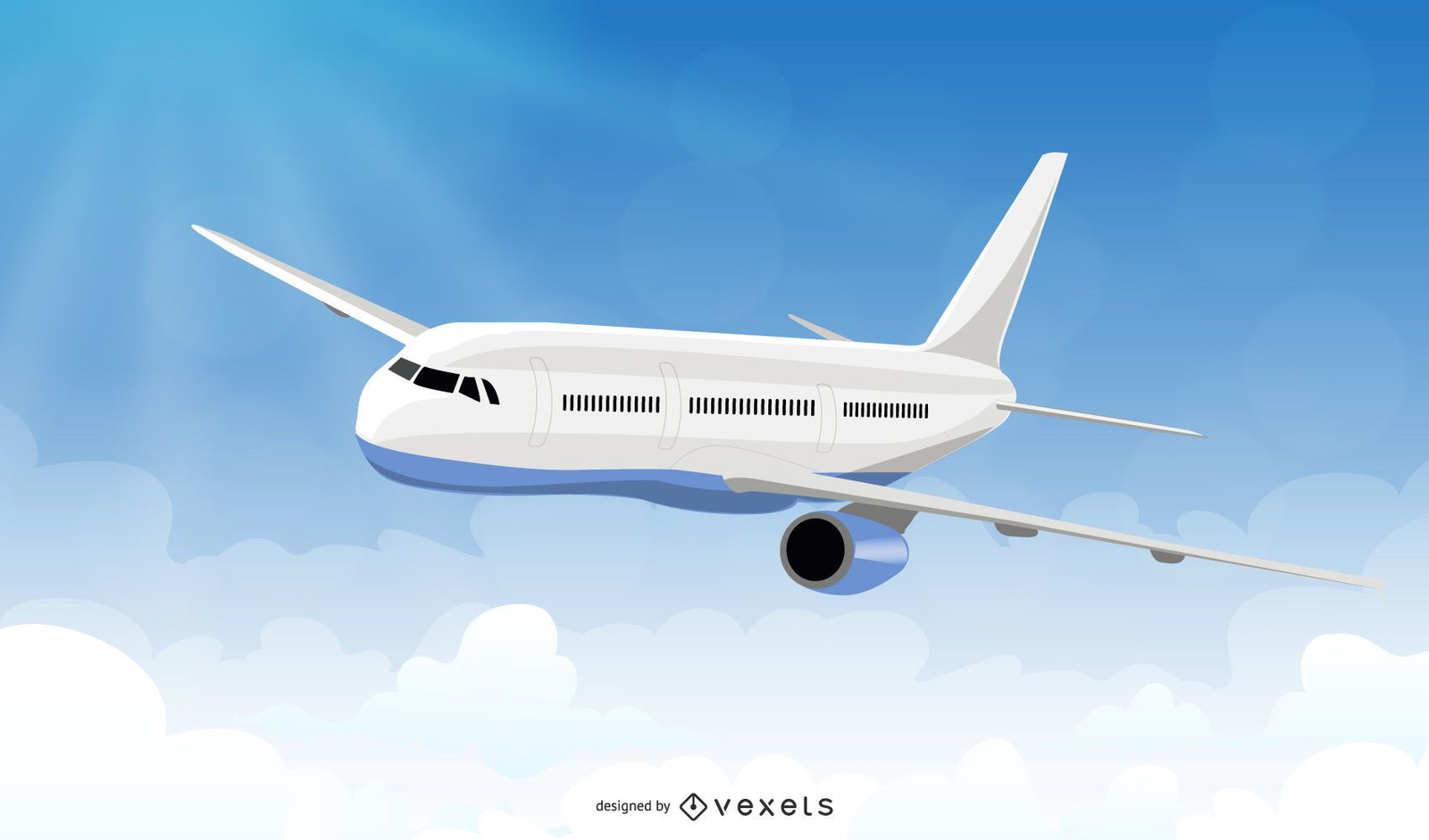 AIRCRAFT WING ON SKY Vector Download