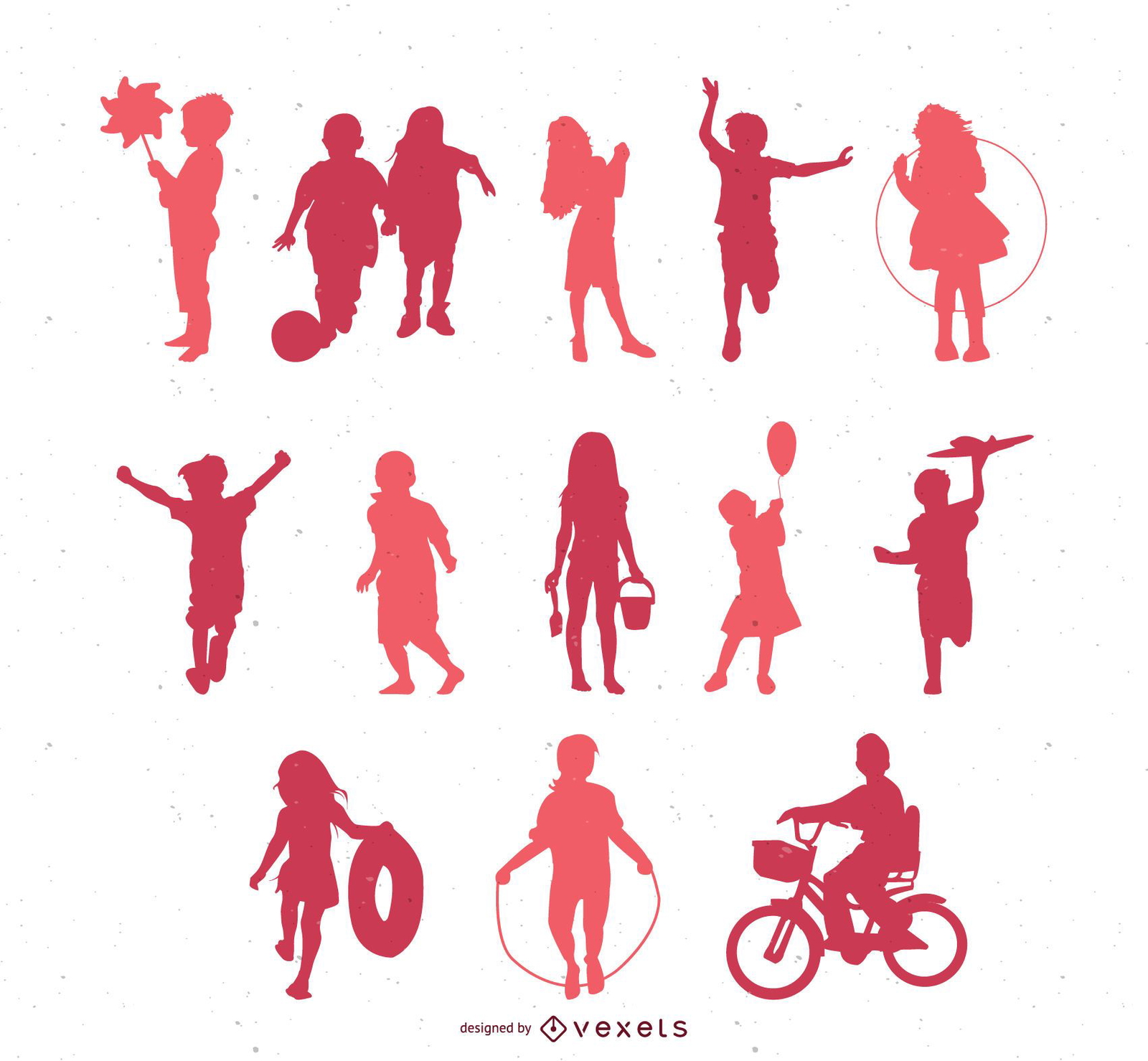 Vector Children Silhouettes Vector Download