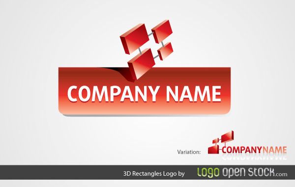 3D Rectangles Logo Vector Download